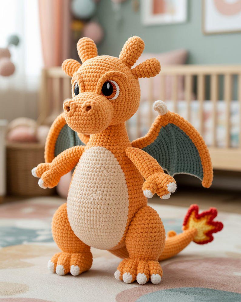 Charizard Crochet Pattern | Pokemon Dragon Plushie | Easy Amigurumi ...
