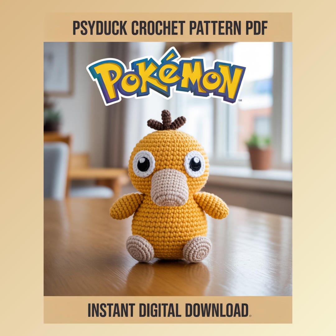 Psyduck Crochet Pattern PDF | Cute Pokemon Duck Amigurumi Tutorial ...