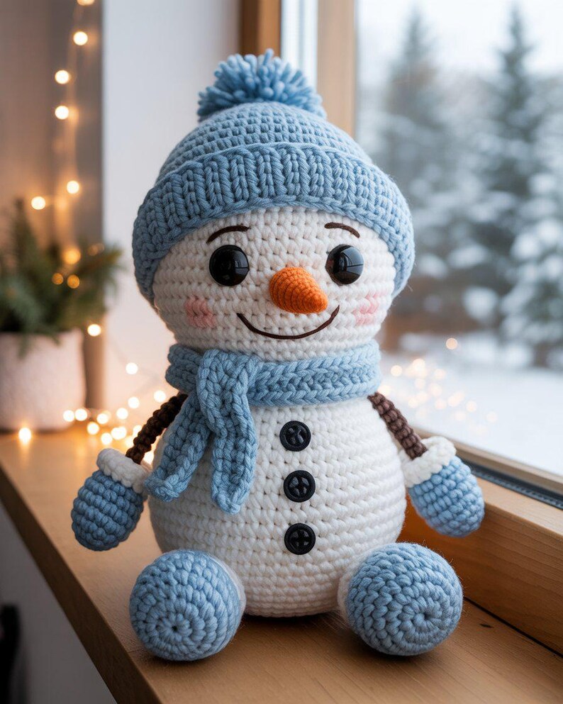 Snowman Crochet Pattern PDF | Amigurumi Snowman Plushie | Cute Mini ...