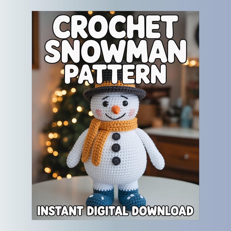 Snowman Crochet Pattern PDF | Amigurumi Snowman Plushie | Cute Mini ...