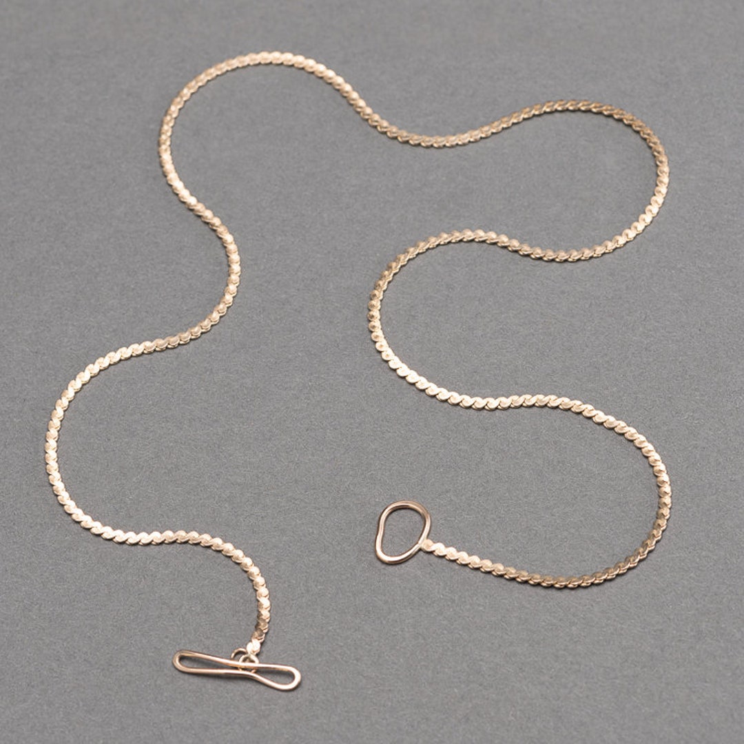 Chic Everyday, Layering, Gold Serpentine Chain, Toggle Clasp, Handmade ...