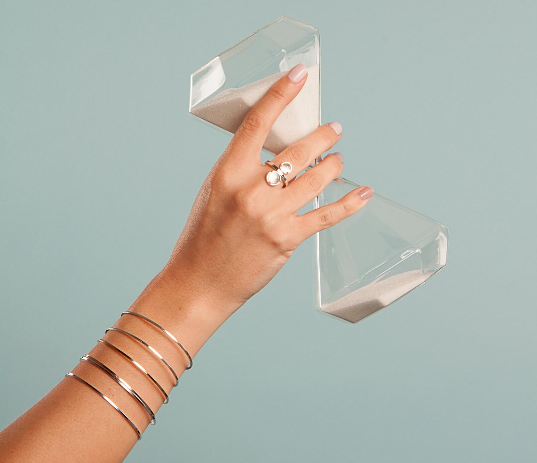 Modern, Stacking Cuff, Double Band, Minimalist Bracelet, Handmade ...