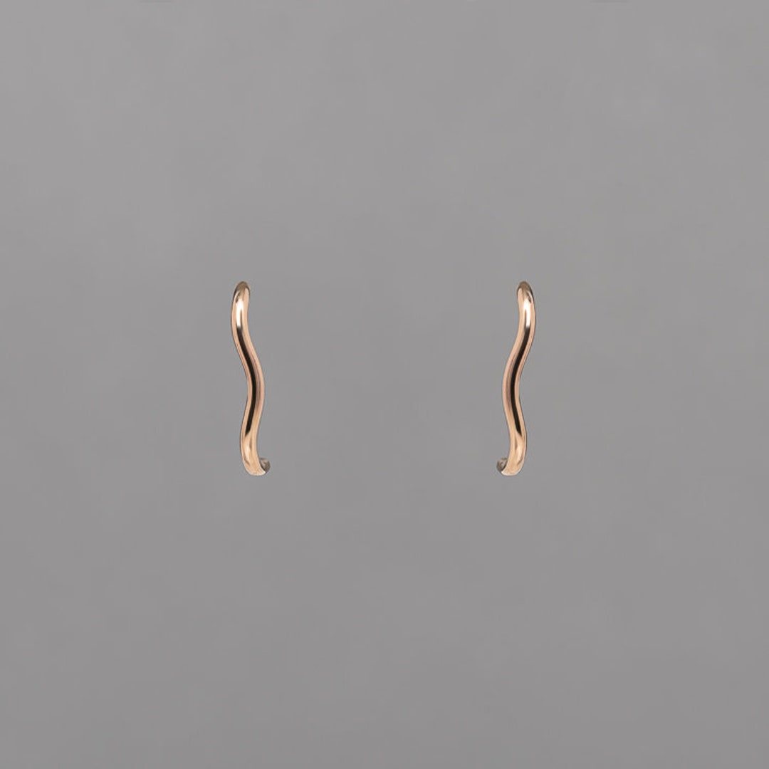 Modern Ear Huggers, Wrap Around Earrings, Handmade, Silver or Gold ...