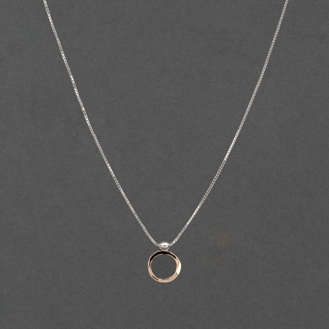 Aphrodite Charm Necklace: Mixed Metal Silver & Gold Pendant From Form ...