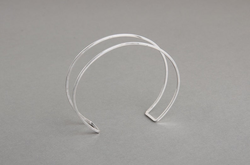 Modern, Stacking Cuff, Double Band, Minimalist Bracelet, Handmade ...