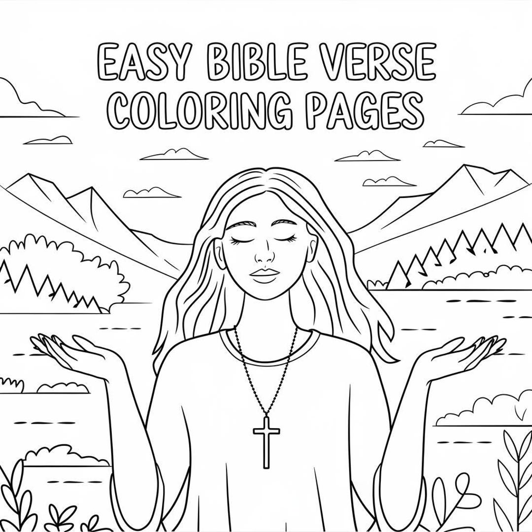 Easy Bible Verse Coloring Pages - Etsy