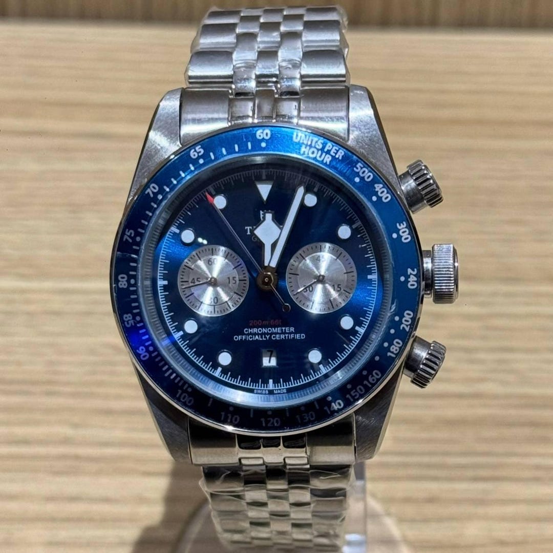 Vintage Tudor Automatic Movement Blue Dial Silver Stainless Steel Strap ...