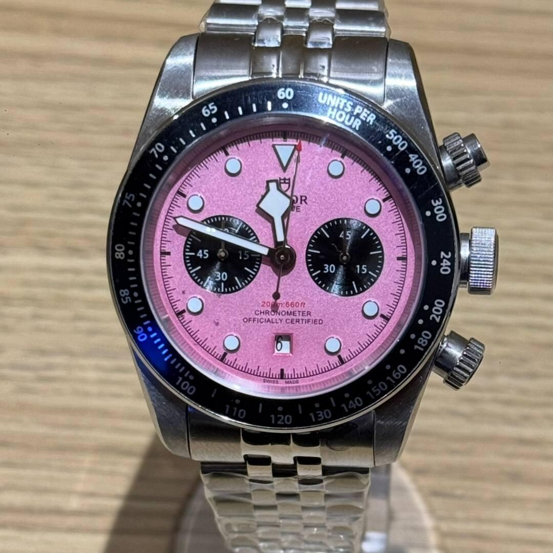Vintage Tudor Automatic Movement Pink Dial Silver Stainless Steel Strap ...