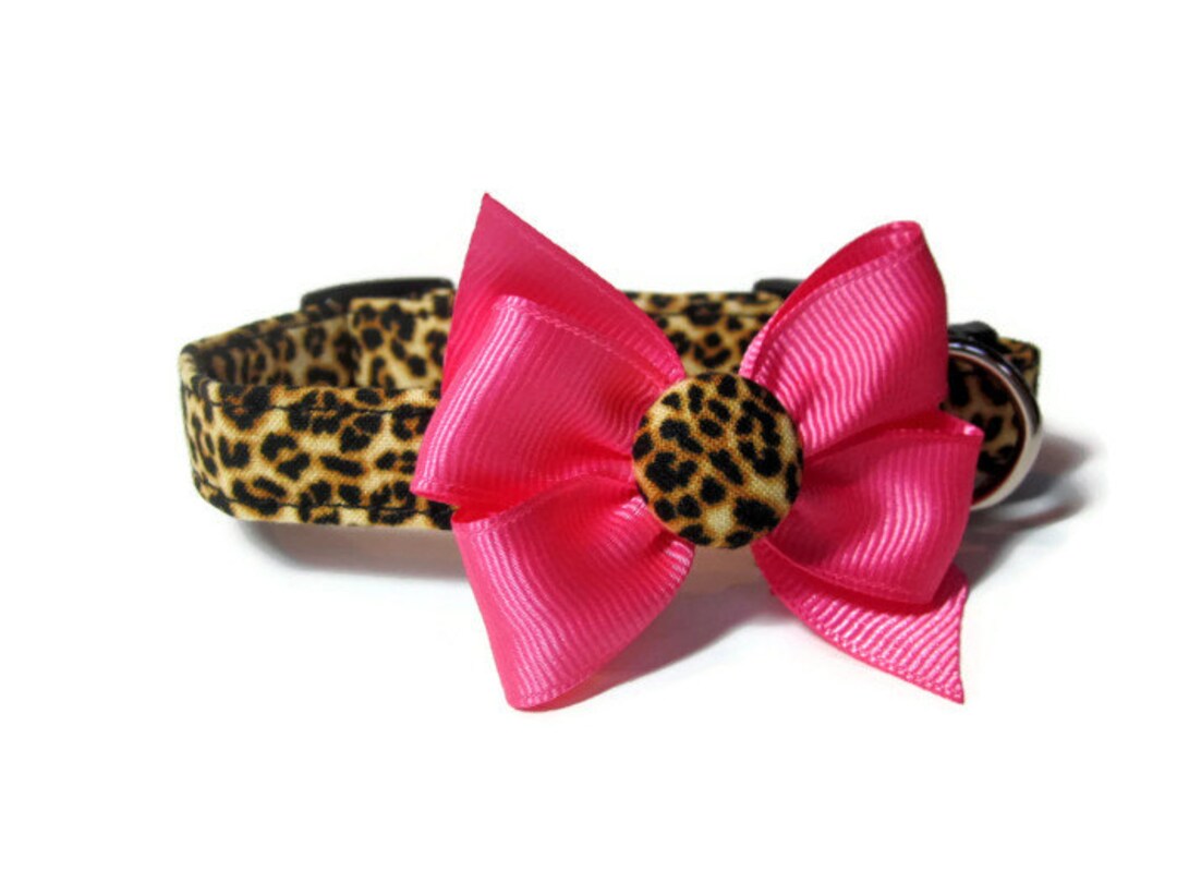 Leopard Animal Brown and Black Dog Cat Hot Pink Bow Collar ALL - Etsy