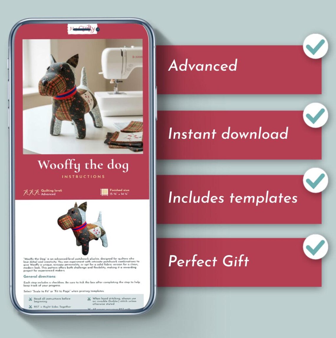 Wooffy the Dog Downloadable PDF Pattern - Etsy UK