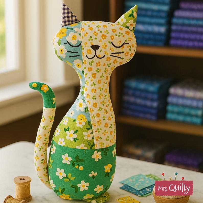 Patchwork Kitty Downloadable PDF Pattern - Etsy