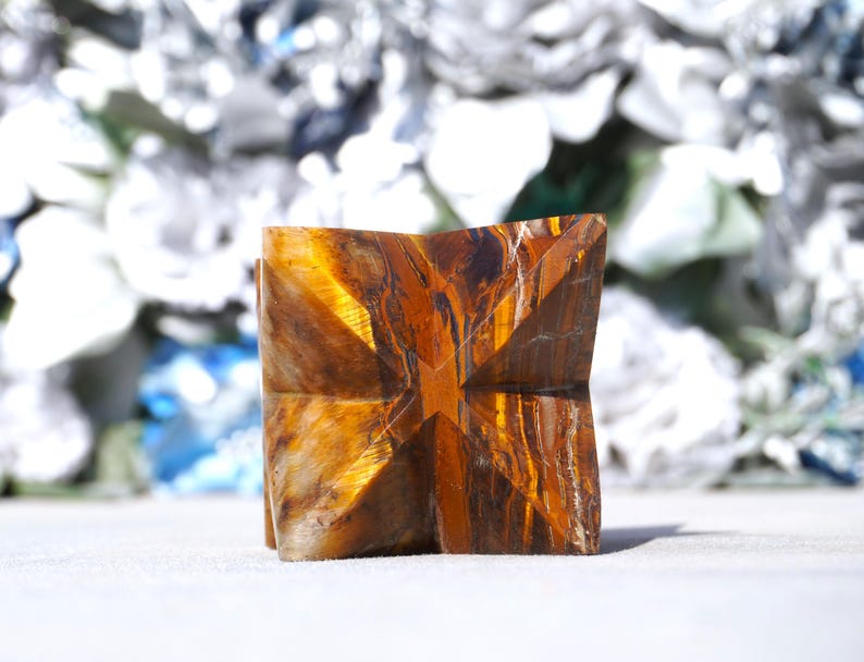 Tiger Eye Stone Merkaba Star 50mm 258g | Natural Gemstone Healing ...