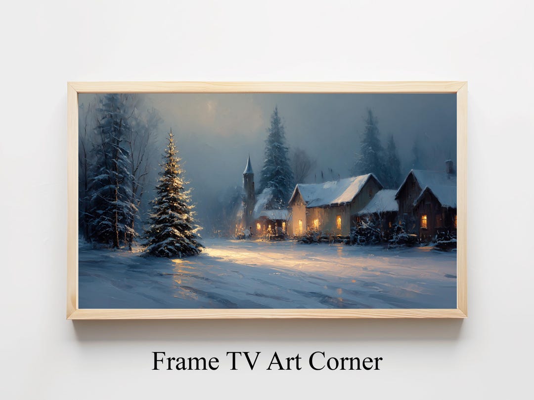 Winter Village Frame TV Art, Snowy Cabin Scene (digital Download) 6 - Etsy