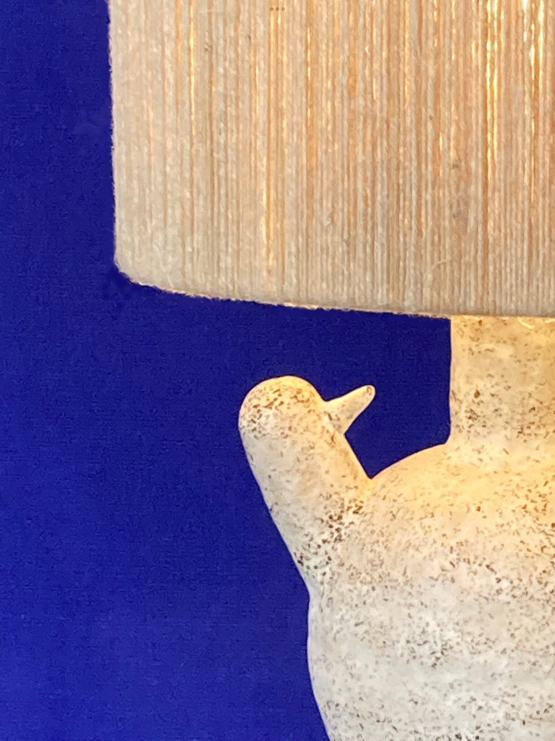 CUSTOM MADE - Beautiful White Ceramic Bird Lamp With White Jute Shade ...