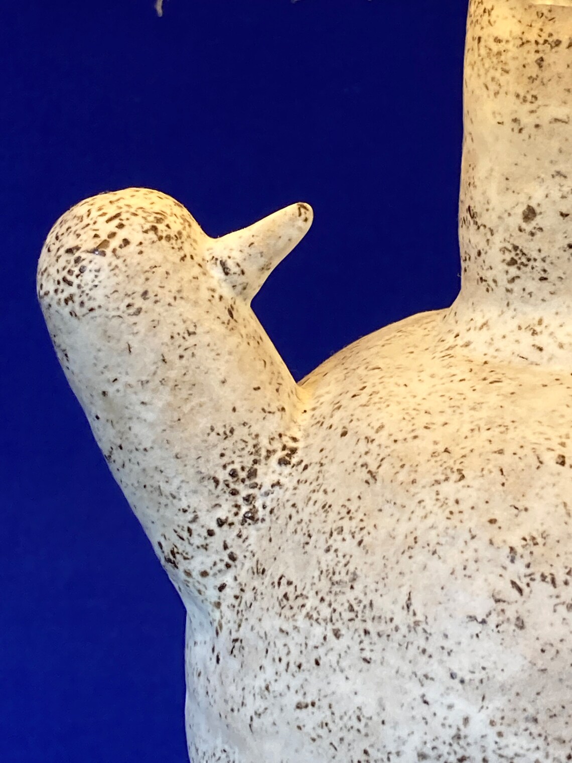 CUSTOM MADE - Beautiful White Ceramic Bird Lamp With White Jute Shade ...