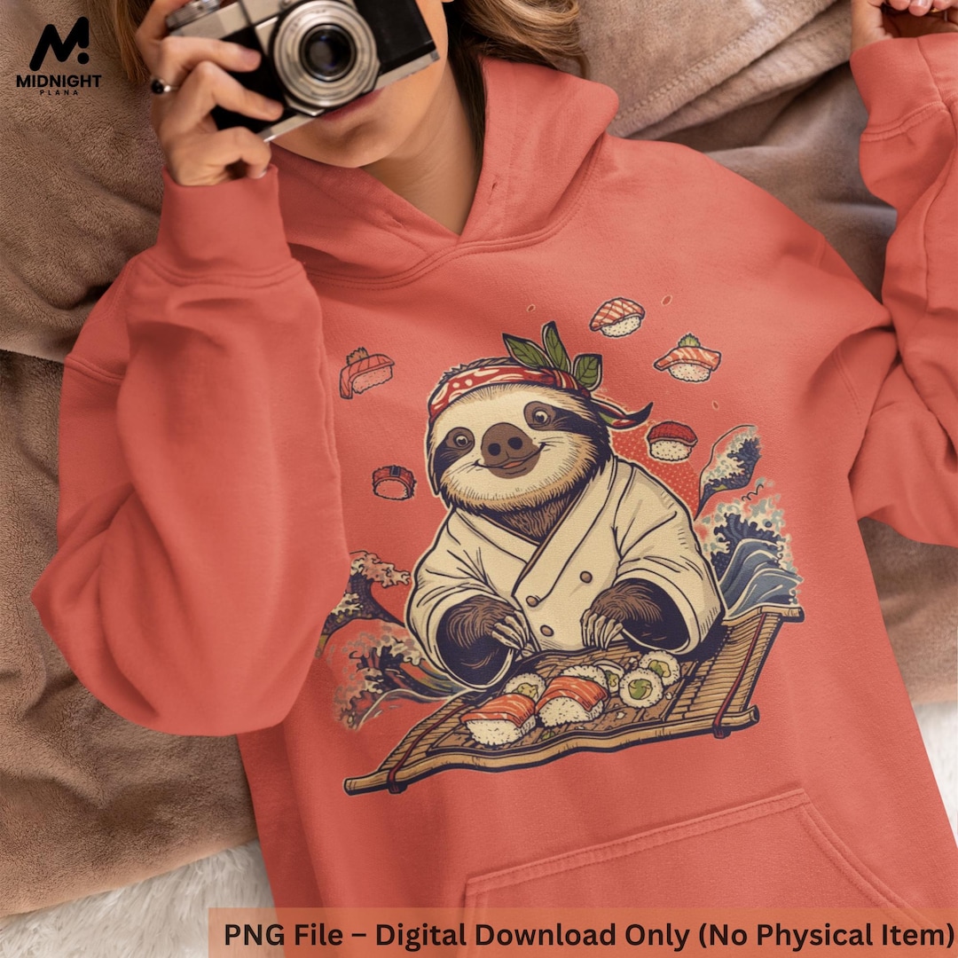 Sloth Sushi Chef PNG, Kawaii Japanese Food Art (digital Download) - Etsy