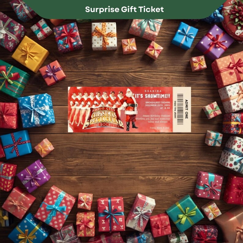 Printable Christmas Spectacular Broadway Ticket | Surprise Gift Reveal ...