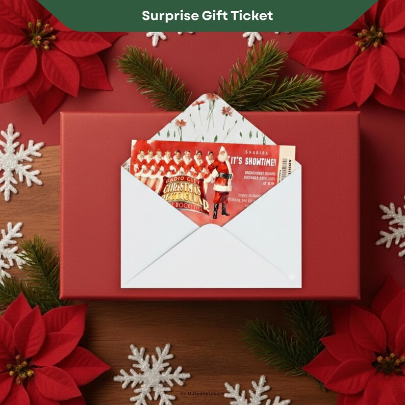 Printable Christmas Spectacular Broadway Ticket | Surprise Gift Reveal ...