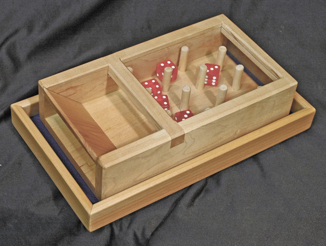 Dice Tower & Tray Set - Hardwood With 3 Wool Felt Color Options - Etsy