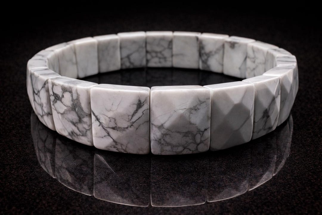 Howlite Bracelet 12x10mm – Natural White Howlite Gemstone Bracelet ...