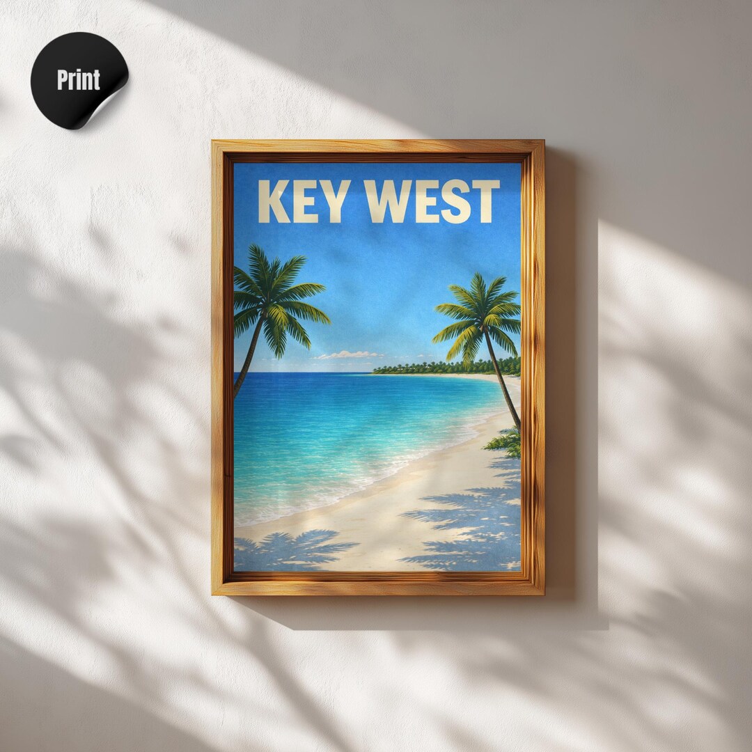 Key West Poster, Retro Key West Wall Art, Key West Travel Print ...