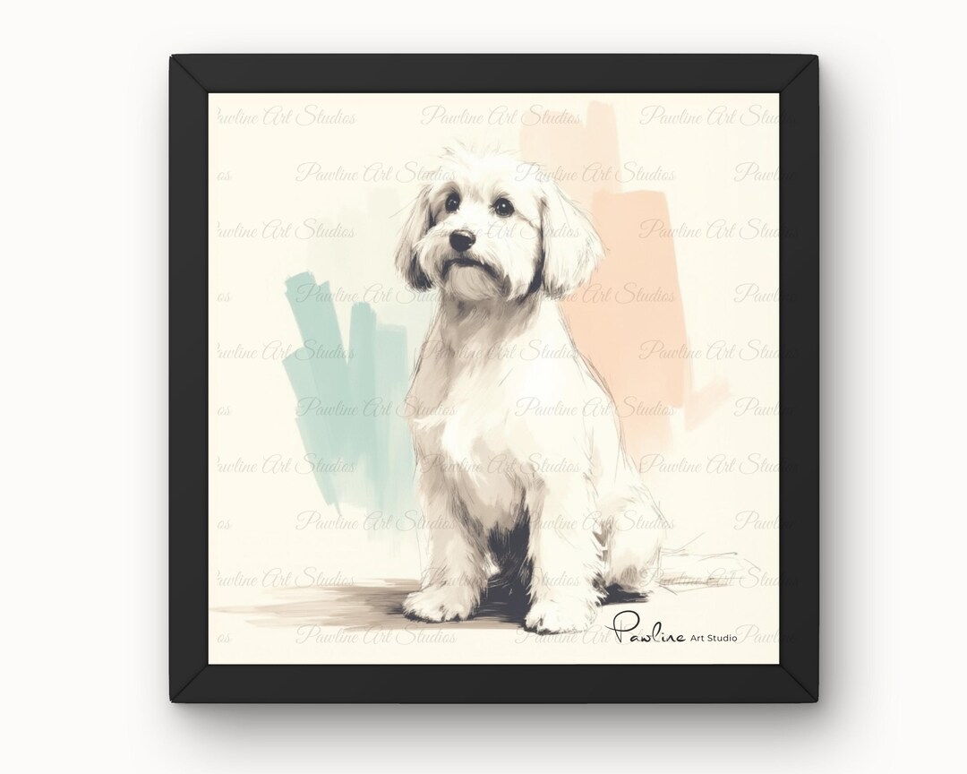 Maltese Line Art Print | Minimalist Pet Portrait (instant Download) - Etsy