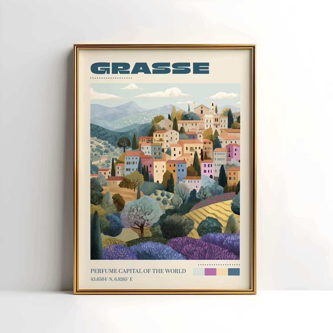 Grasse Wall Art Print | Vintage Travel Poster | Grasse Poster | France ...