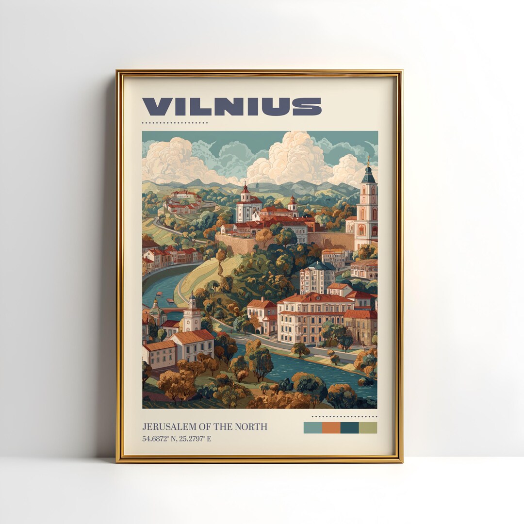 Vilnius Wall Art Print | Vintage Travel Poster | Vilnius Poster ...