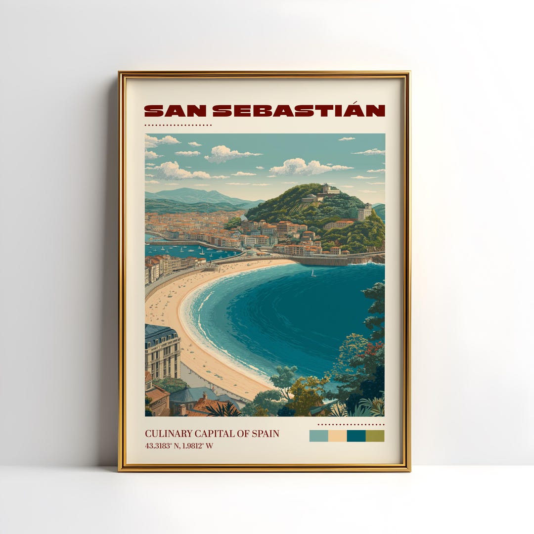 San Sebastian Wall Art Print | Vintage Travel Poster | San Sebastien ...