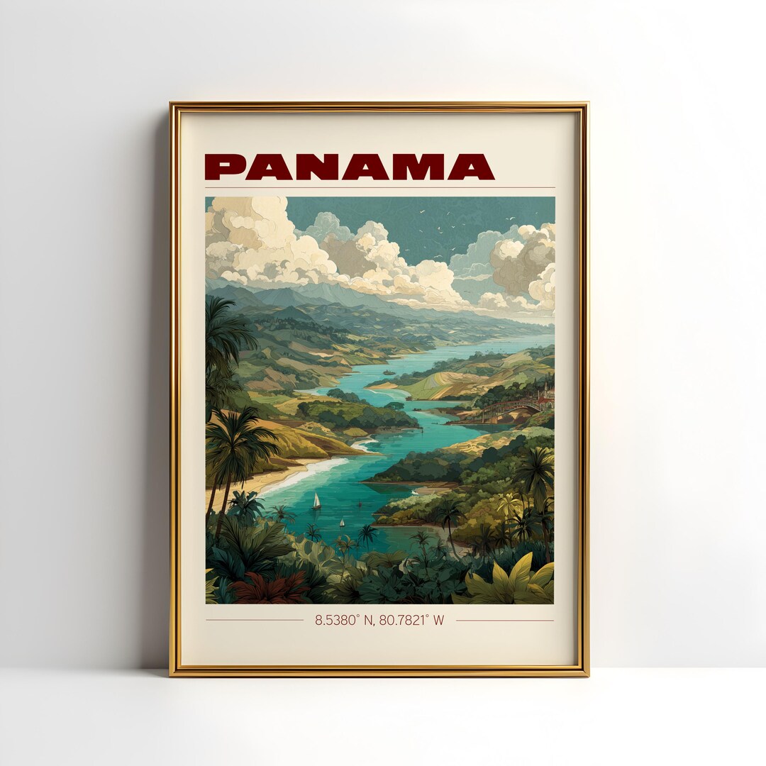 Panama Wall Art | Vintage Travel Poster | Panama Travel Print | Central ...