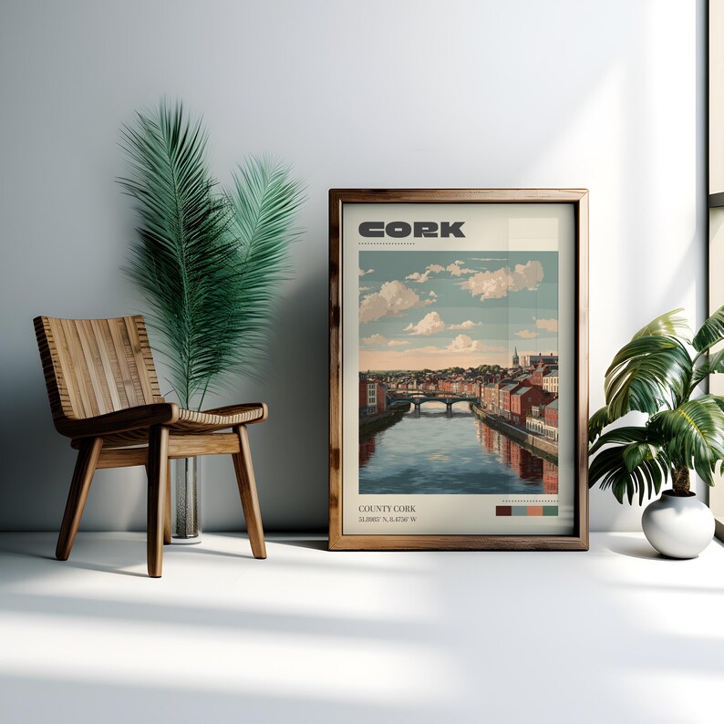 Cork Wall Art Print | Vintage Travel Poster | Cork Poster | Ireland ...
