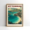 St Thomas Map Print, US Virgin Islands, Caribbean Island Art, St ...