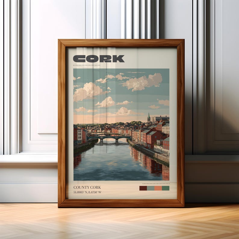 Cork Wall Art Print | Vintage Travel Poster | Cork Poster | Ireland ...