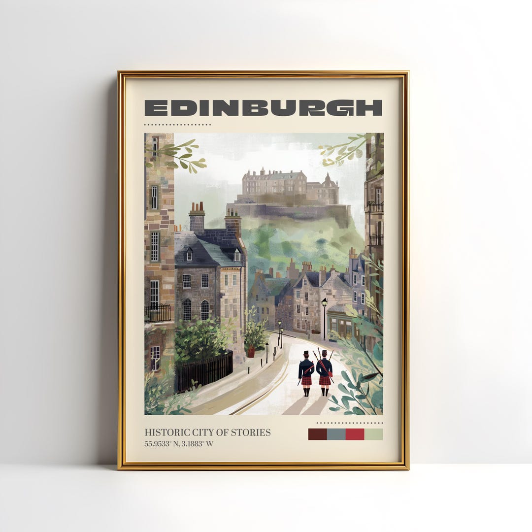 Edinburgh Wall Art Print | Vintage Travel Poster | Edinburgh Poster ...
