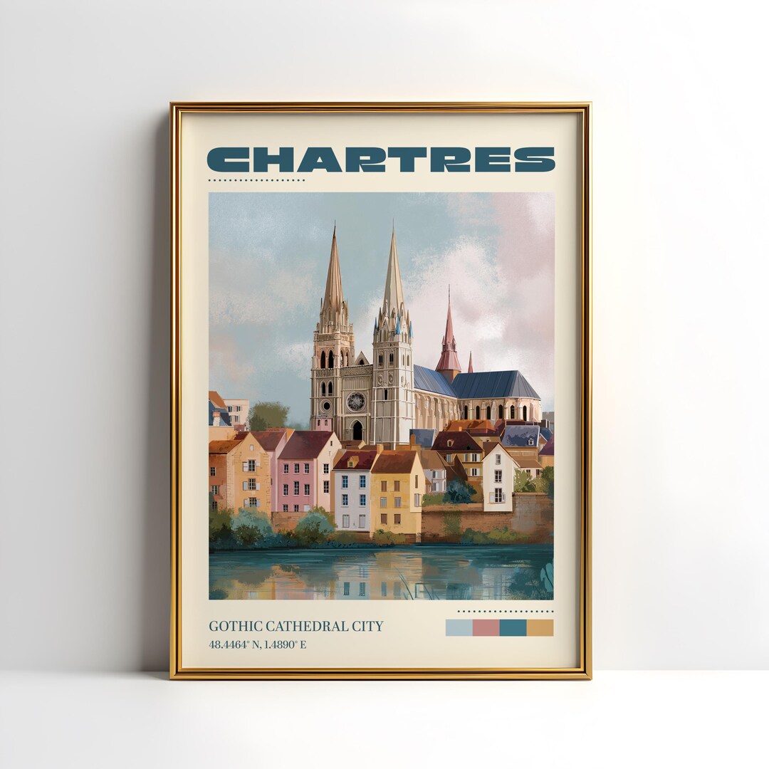 Chartres Wall Art Print | Vintage Travel Poster | Chartres Poster ...
