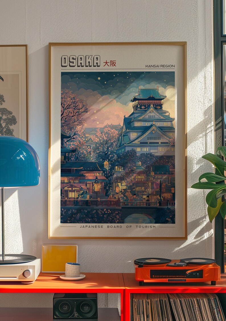 Osaka Wall Art Print | Vintage Travel Poster | Osaka Poster | Japan ...