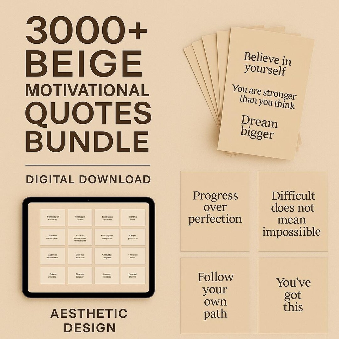 3000+ Minimalist Beige Quotes Bundle | Motivational Quote Pack ...