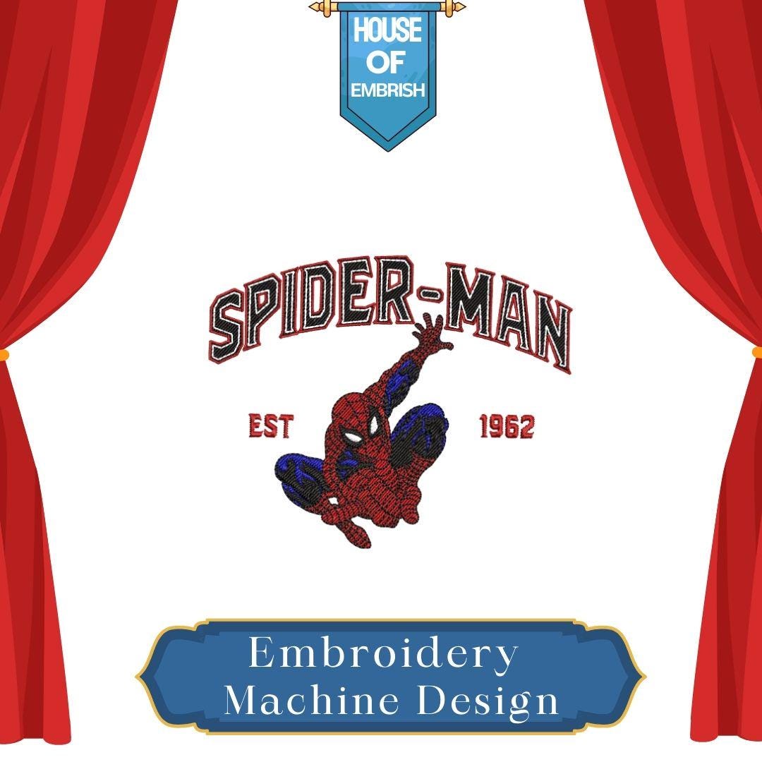 Spider Hero Embroidery Design | 5 Sizes | Machine Embroidery Files ...