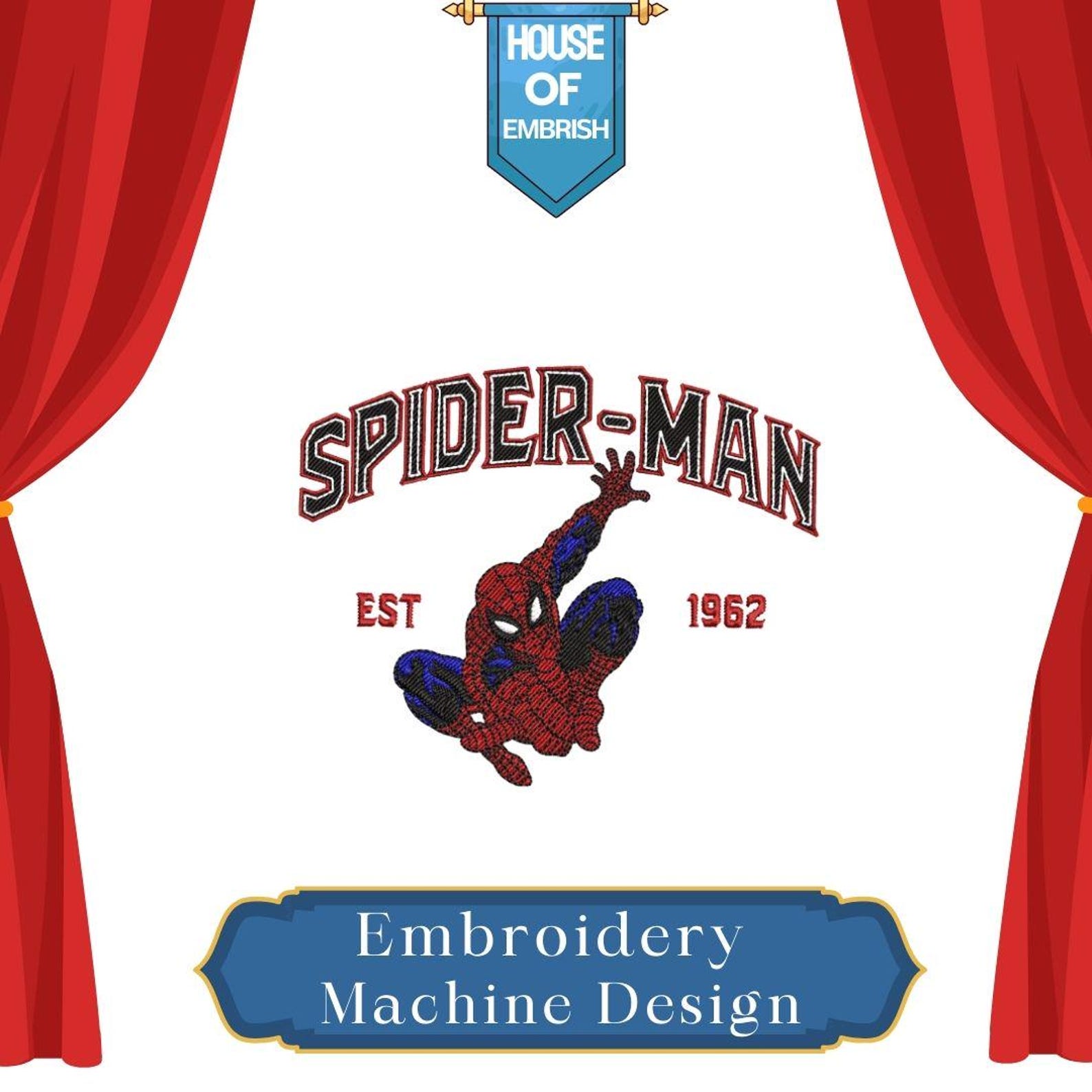 Spider Hero Embroidery Design | 5 Sizes | Machine Embroidery Files ...