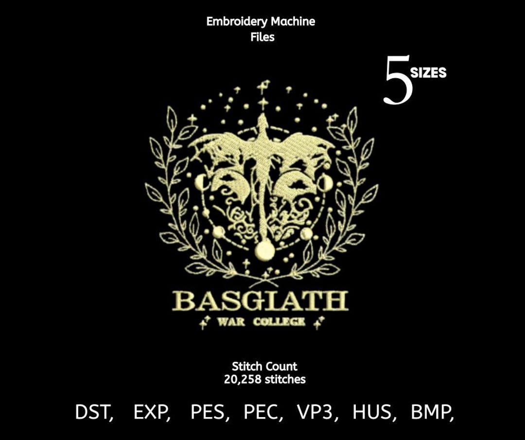 Dragon Crest Embroidery Design – Basgiath War College Fantasy Emblem ...