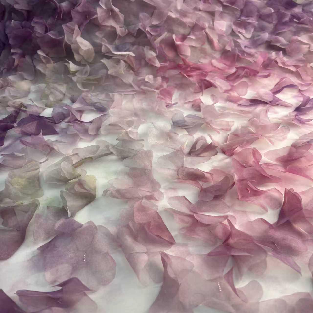 Touchable 3D Floral Embroidery Fabric - Petal Detail Textile for ...