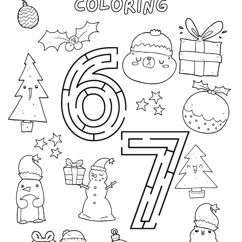 Six Seven Coloring Page - Etsy