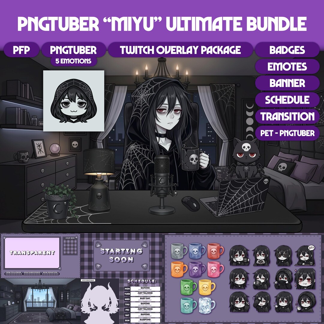 Female Pngtuber Model | Premade Vtuber Girl Model | Twitch Overlay ...