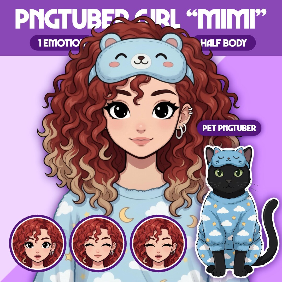 Female Pngtuber Model | Premade Pngtuber Girl | Veadotube Model | Cute ...