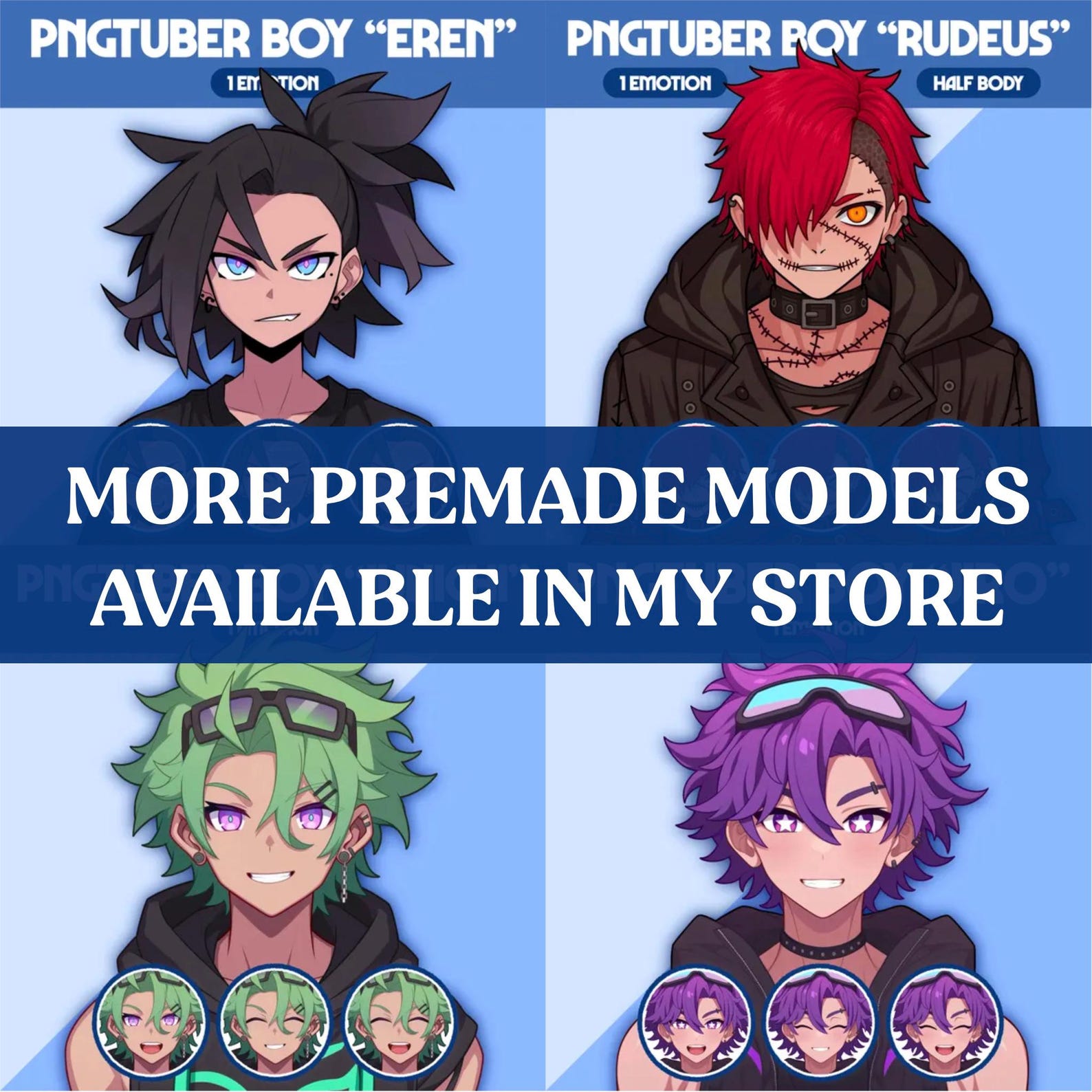 Modelo masculino PNGTuber / Modelo masculino PNGTuber prediseñado ...