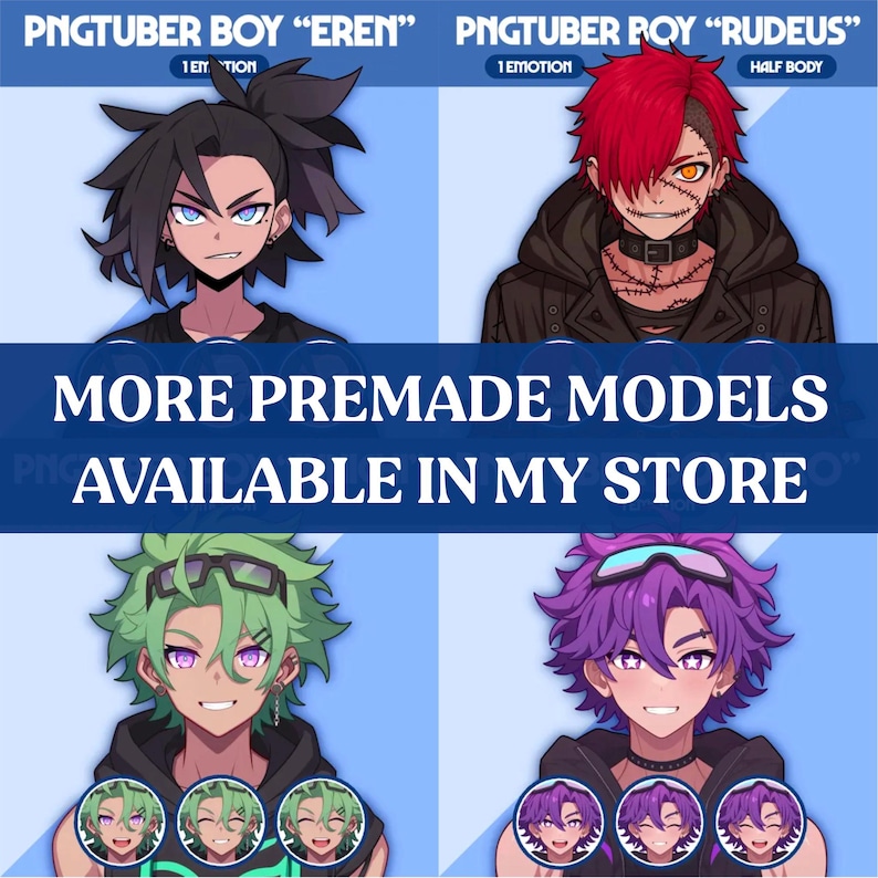 Male Pngtuber Model | Premade Pngtuber Male | Veadotube Model | Cute ...
