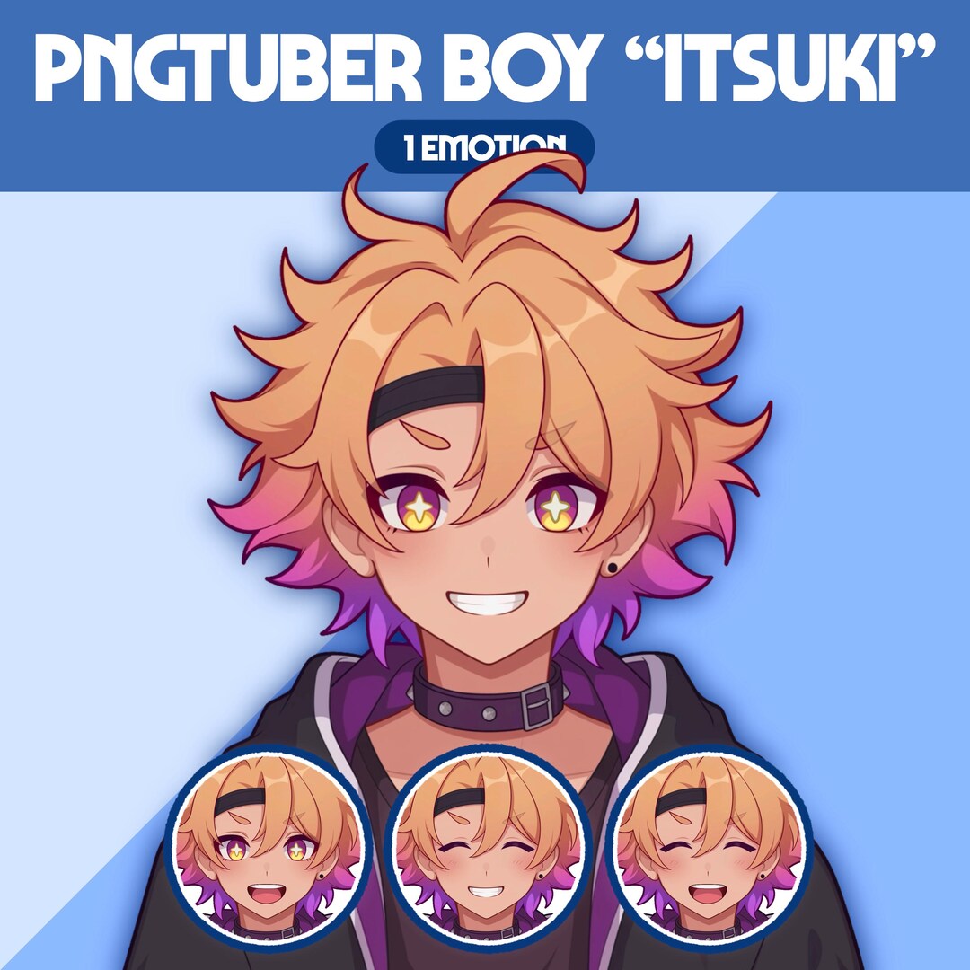 Male Pngtuber Model | Premade Pngtuber Male | Veadotube Model | Cute ...