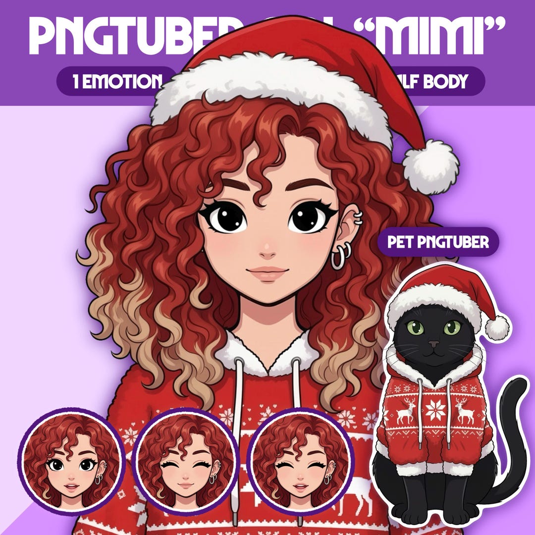 Female Pngtuber Model | Premade Pngtuber Girl | Veadotube Model | Cute ...
