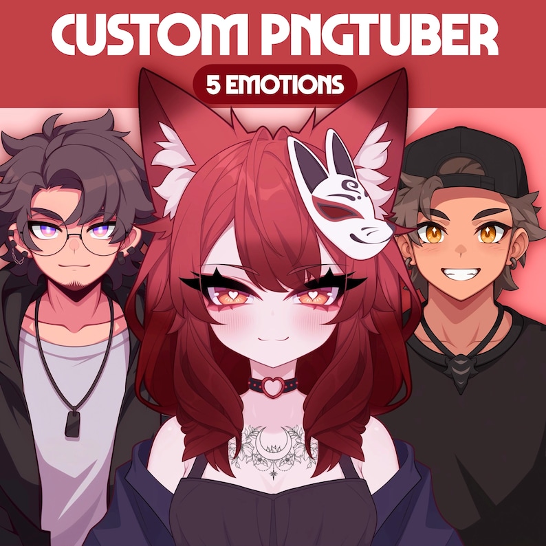 Custom Pngtuber Model - 5 Expressions | Pngtuber Custom | PNG Tuber ...