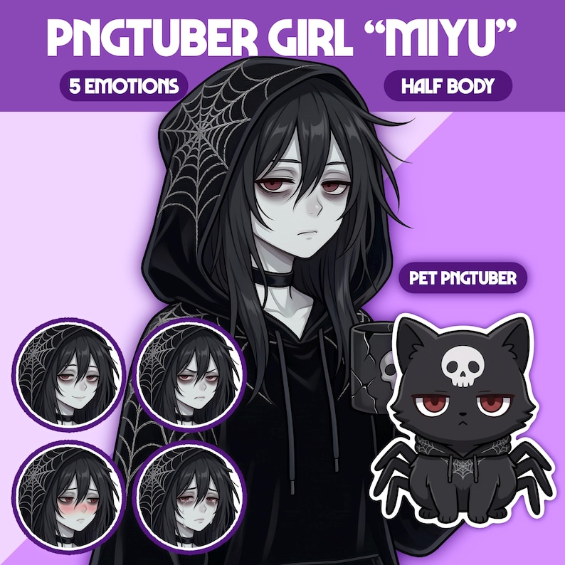 Female Pngtuber Model | Premade Vtuber Girl Model | Twitch Overlay ...